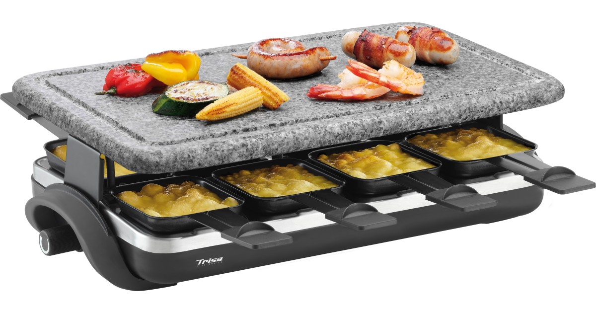 Trisa Hot Stone | Solides Raclette für acht Personen mit Grillplatte ...