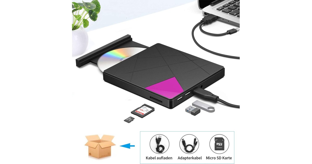 Cocopa Slim USB-C CD/DVD-RW im Test: 1,8 gut