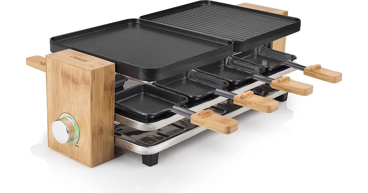 Princess 162910 Raclette Pure 8 | Raclette mit großer Bratfläche und ...