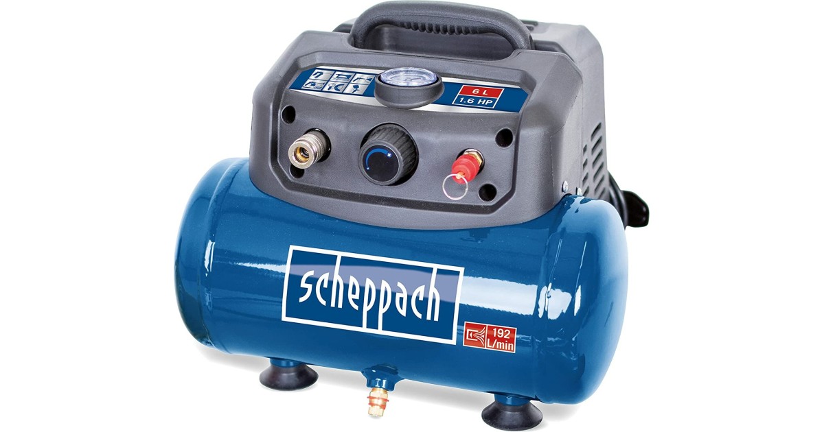 Scheppach HC06: 1,6 gut | Kompakter Kompressor für Werkstatt und Garage