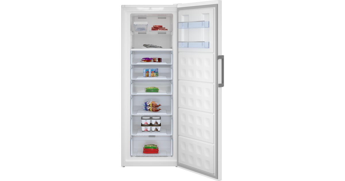 Beko RFNE448E35W | Viel Platz, robuste Glasablagen und No-Frost-Technologie
