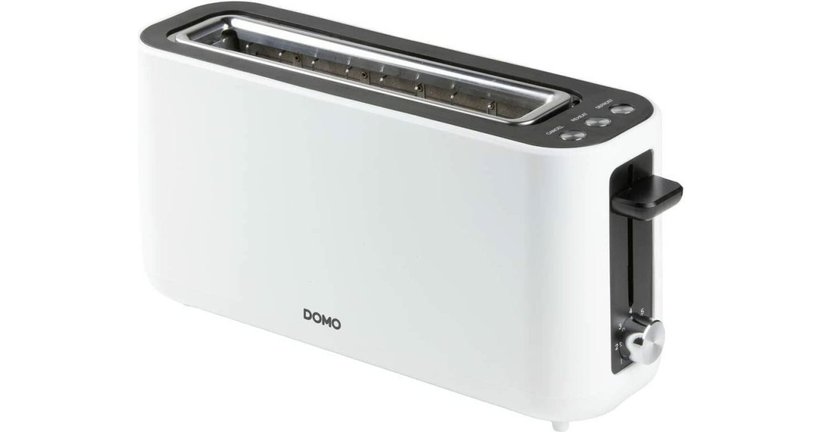 Domo DO962T | Kompakter Toaster mit langem Schlitz für zwei Scheiben Toasts