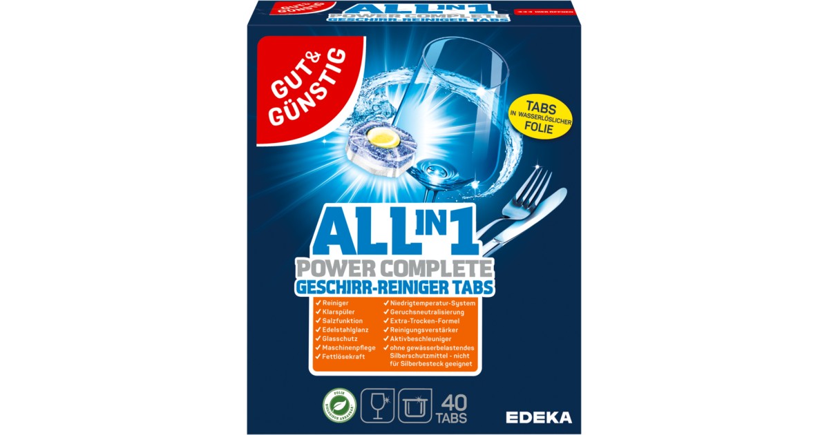 Edeka / Gut & Günstig All in 1 Power Complete Geschirr- Reiniger Tabs ...