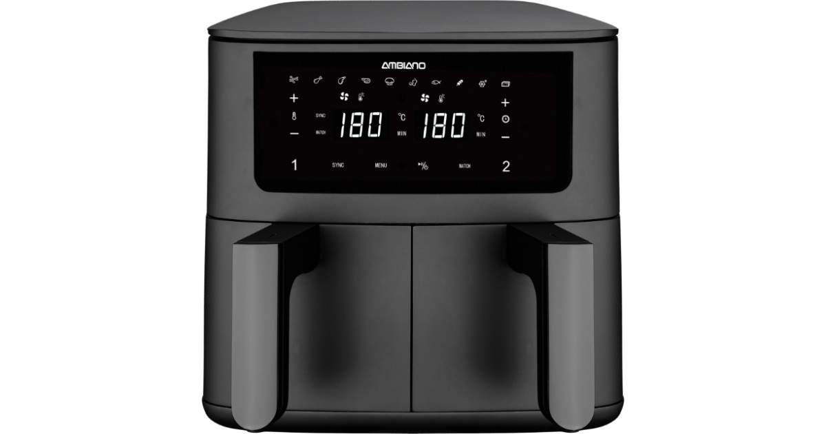 Aldi / Ambiano Dual-Zone-Heißluftfritteuse | Gart gleichzeitig auf zwei ...