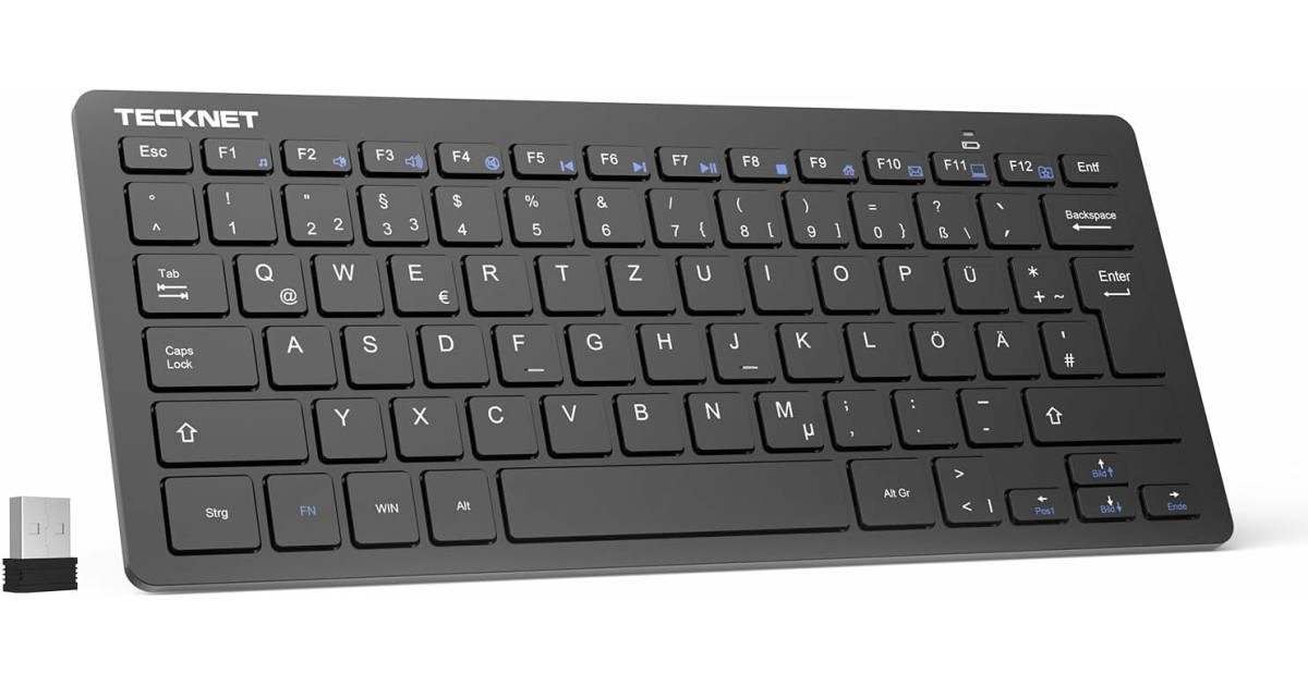 TeckNet Slim Portable Wireless Keyboard: 1,6 gut