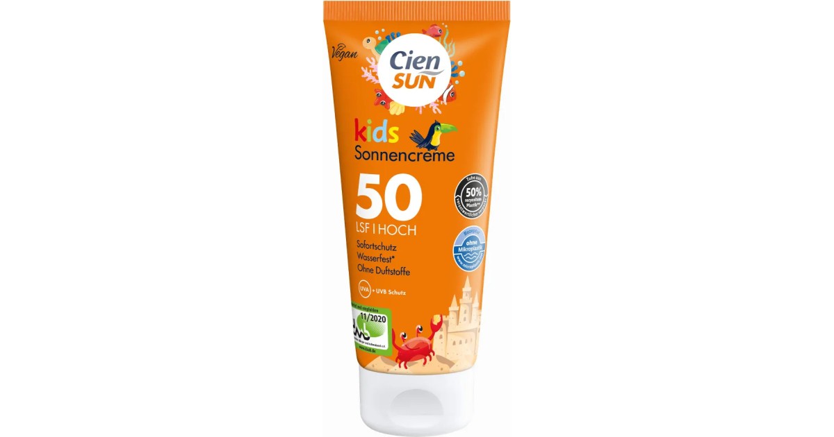 Lidl / Cien Sun Kids Sonnencreme 50 im Test: 1,5 sehr gut | Top ...