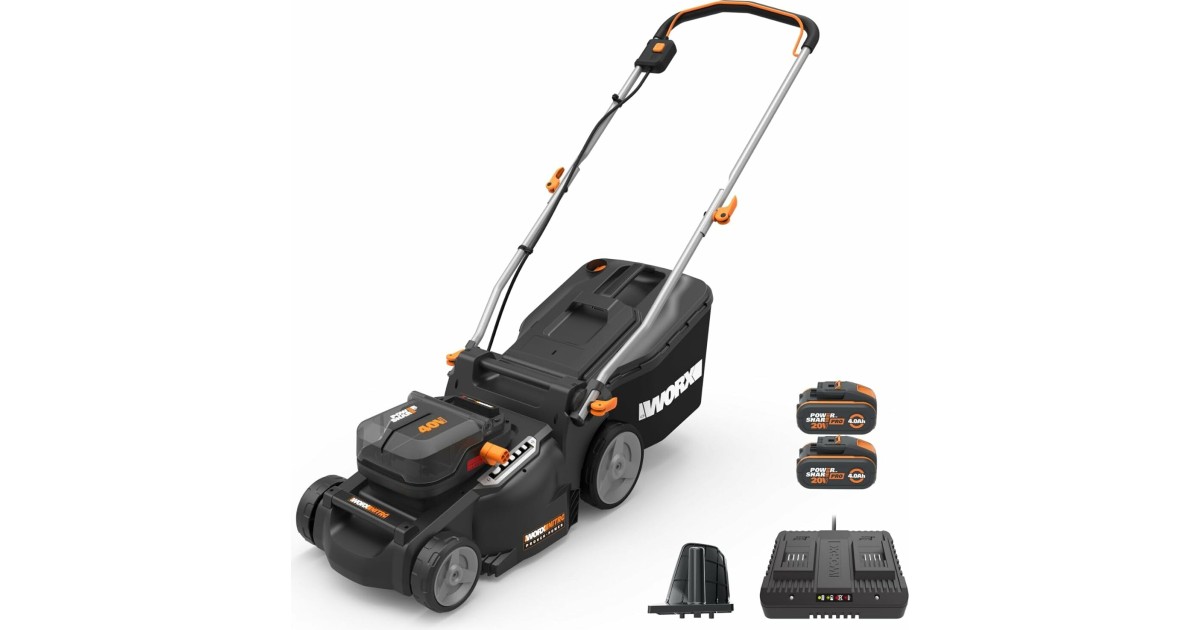 Worx WG737E: 1,6 gut | Effizienter Akku-Rasenmäher für mittelgroße Gärten