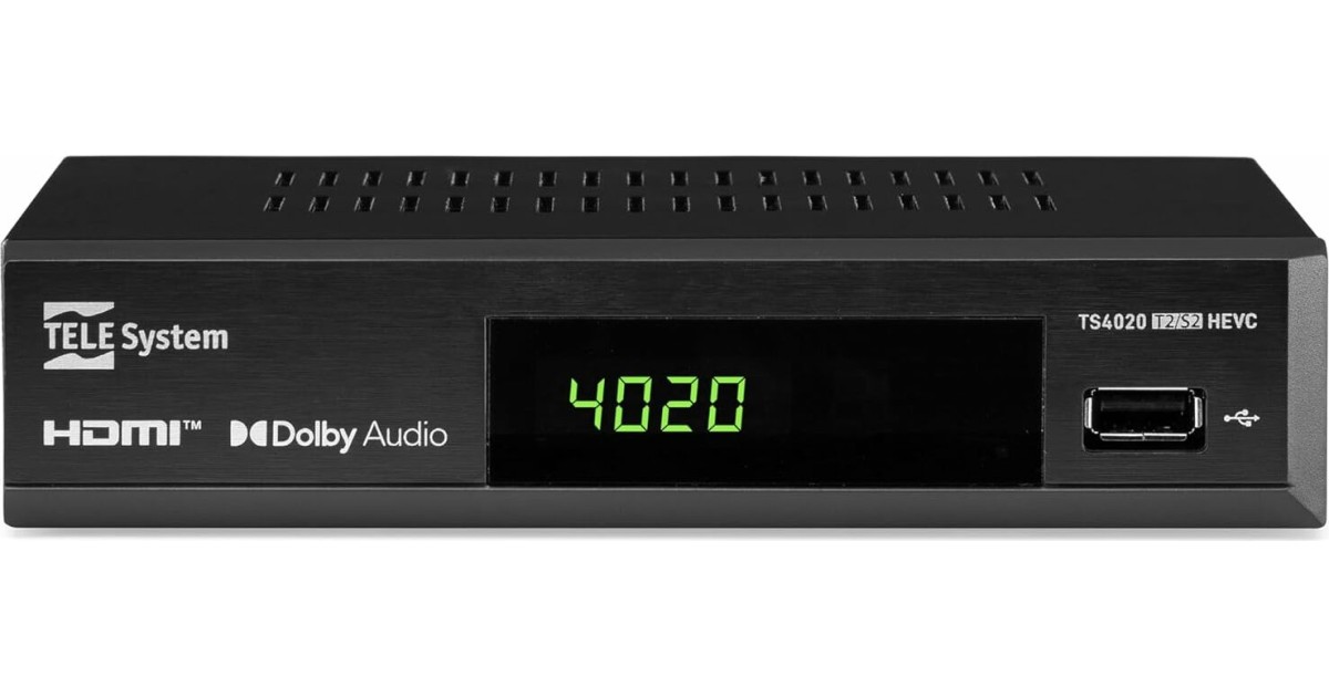Tele System TS4020 T2/S2HEVC: 2,3 gut | Geht zweigleisig auf Empfang