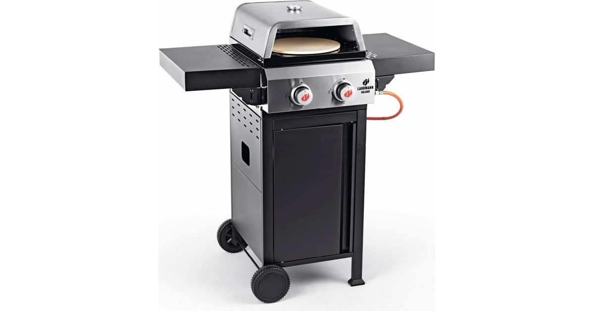 Landmann Caliano 2.0 | Kleiner Gasgrill mit integriertem Pizza-Aufsatz