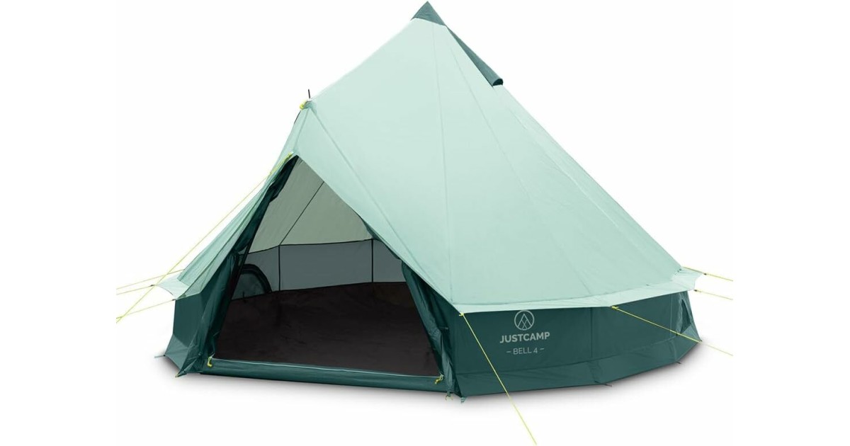 Justcamp Bell 4: 2,1 gut | Geräumiges Pyramidenzelt für Outdoor-Abenteuer