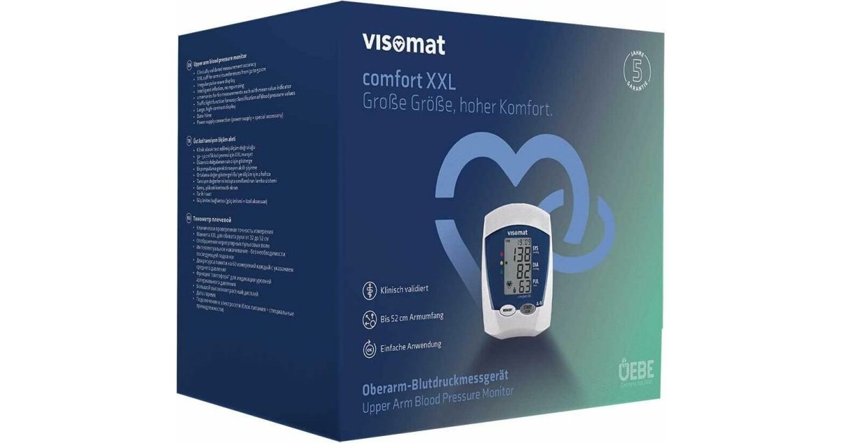 Uebe Visomat comfort XXL: 1,4 sehr gut | Präzise Blutdruckmessung für ...