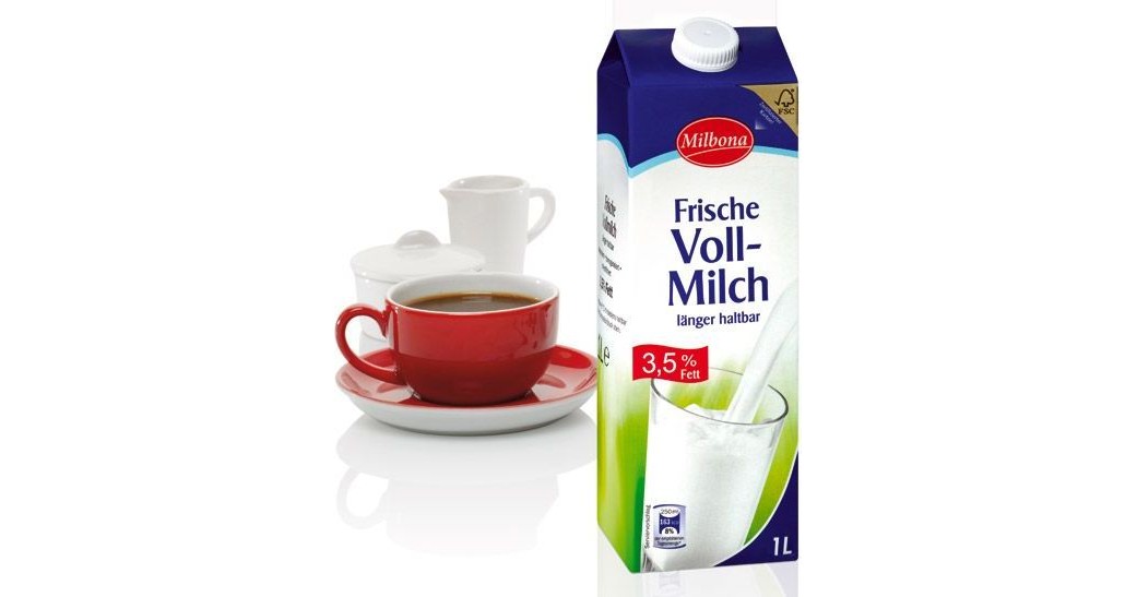 Lidl / Milbona Frische Vollmilch 3,5% Fett im Test: 2,1 gut