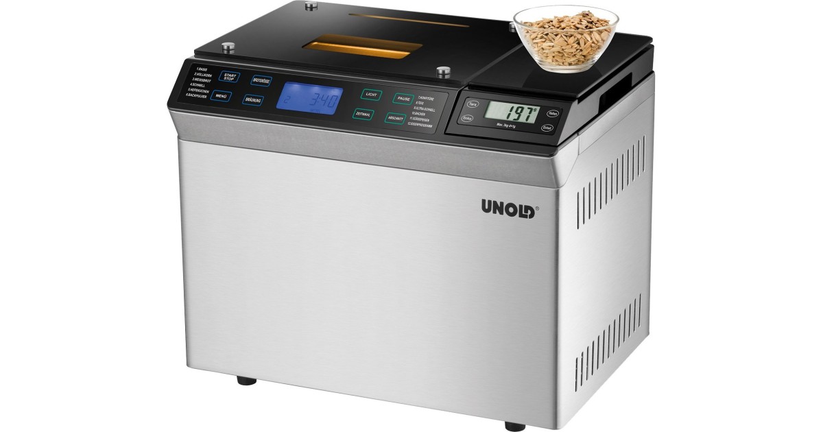 Unold Skala 68616 | Mit Waage und Backprogramm für glutenfreies Brot