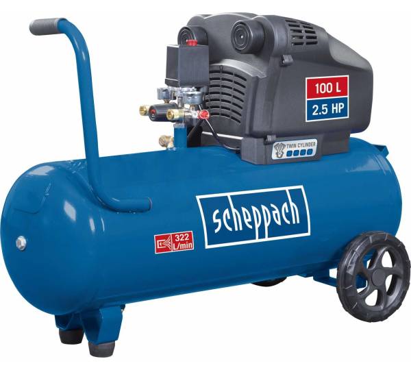Scheppach HC105DC: 1,8 gut | Zweizylinder-Kompressor mit Leistungsreserve