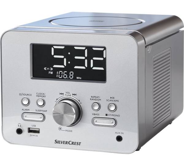 Lidl / Silvercrest CD-Uhrenradio (100247309) | UKW-Radio mit CD-Player ...